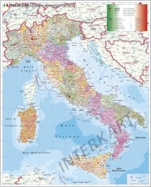 Italien Postleitzahlen Karte PLZ Karte 97 x 118cm